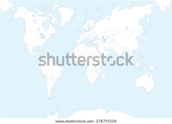 Vektor Stok Blank Map World Countries Borders (Tanpa Royalti) 278793104 ...