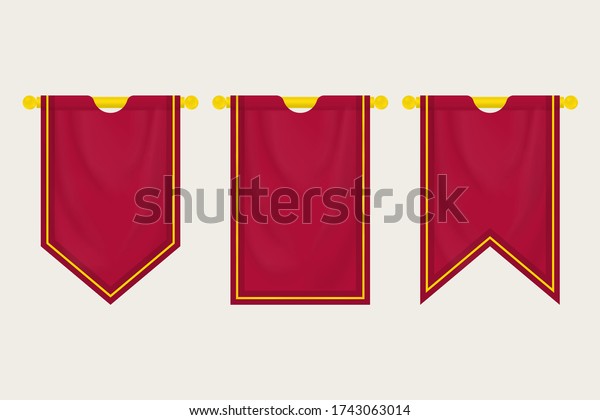 Blank Medieval Hanging Banner Set Empty: стоковая векторная графика ...