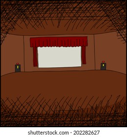 Empty Cartoon Movie Theater Blank Screen: เวกเตอร์สต็อก (ปลอดค่า ...