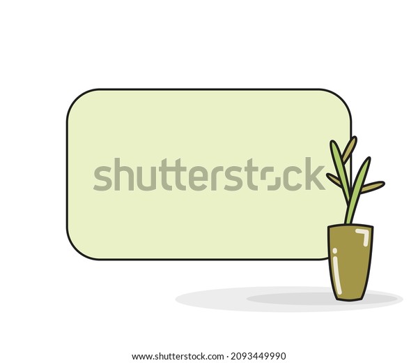 Blank Note Board Plant Pot Vector Stock Vector (Royalty Free ...