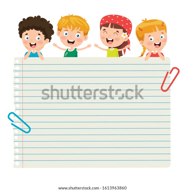 Blank Note Paper Children Education Stock Vector (Royalty Free ...
