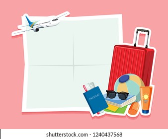 Blank Note Travel Object Illustration Stock Vector (Royalty Free ...