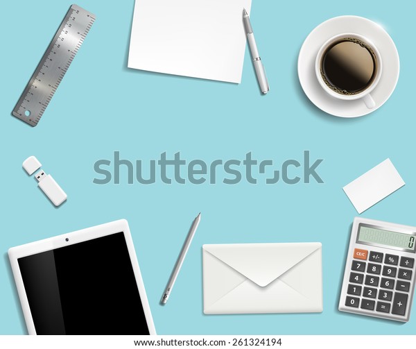 Blank Office Desk Background Vector Image Stock Vector (Royalty Free ...