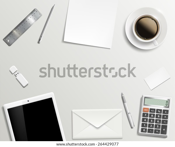 Blank Office Desk Background Vector Image Stock Vector (Royalty Free ...