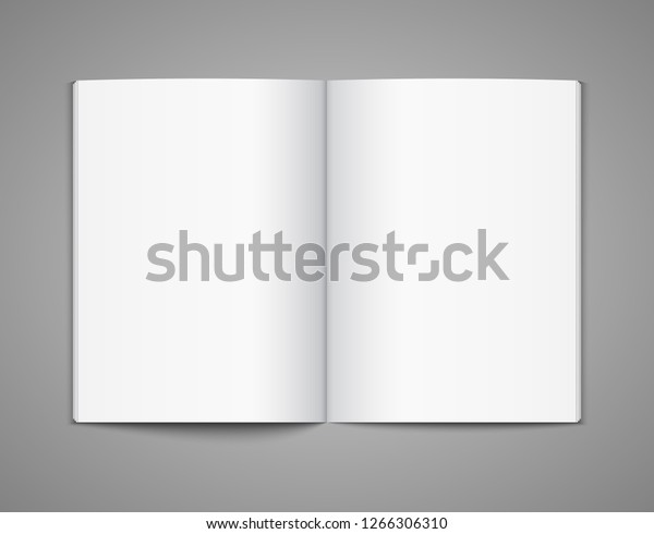 Blank Opened Magazine Template Open Book Stock Vector (Royalty Free ...