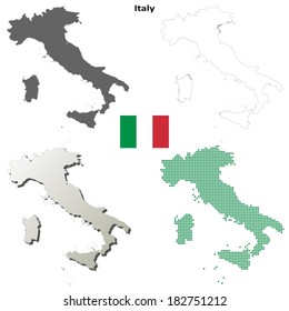 Blank Outline Maps Italy Vector Version Stock Vector (Royalty Free ...