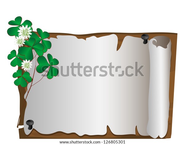 Blank Paper Border Clover Leaves: vetor stock (livre de direitos ...
