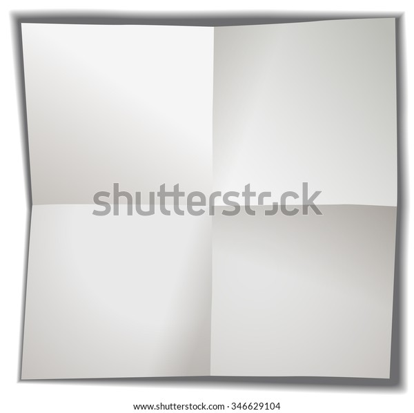 Blank Paper Folded Four Illustration Stock Vector (Royalty Free ...