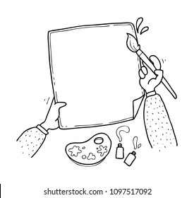 Blank Paper Painting Stock Vector (Royalty Free) 1097517092 | Shutterstock