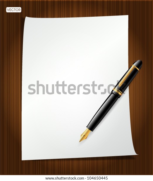 Blank Paper Pen Stock Vector (Royalty Free) 104650445 | Shutterstock