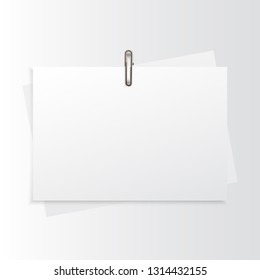 Blank Paper Realistic Mock Binder Clip Stock Vector (Royalty Free ...