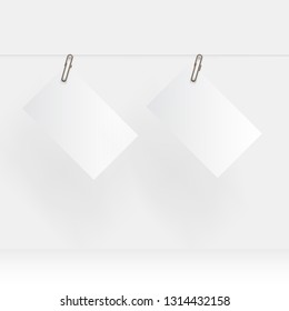 Blank Paper Realistic Mock Binder Clip Stock Vector (Royalty Free ...