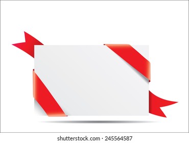 Blank Paper Red Ribbon Stock Vector (Royalty Free) 245564587 | Shutterstock