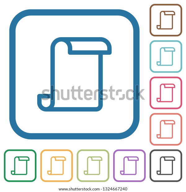 Blank Paper Scroll Simple Icons Color Stock Vector (Royalty Free ...