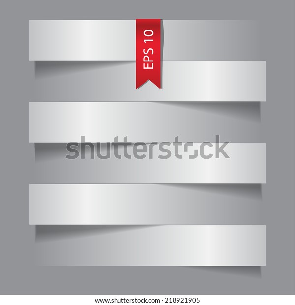 Blank Paper Stripe Banners Shadows On Stock Vector (Royalty Free ...