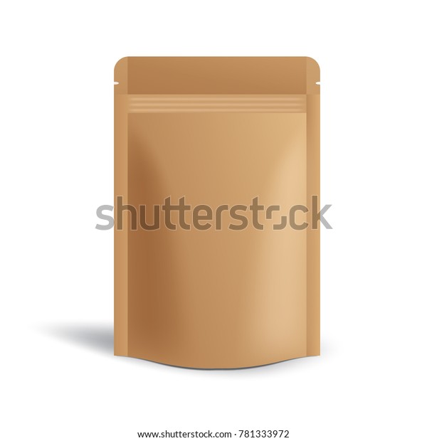 Blank Paper Zipper Bag Template On Stock Vector (Royalty Free ...