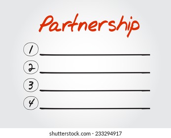 Blank Partnership List Vector Concept Background: vector de stock ...