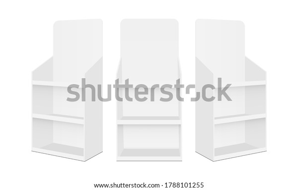 Blank Pos Display Stands Shelves Isolated Stock Vector (Royalty Free ...