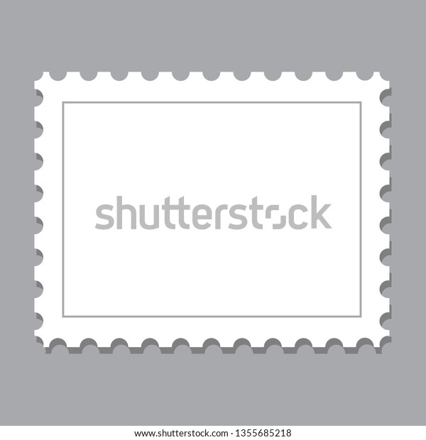 Blank Postage Stamp Template Isolated On Stock Vector (Royalty Free ...