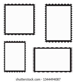 Blank Postage Stamp Template Set Isolated Stock Vector (Royalty Free ...