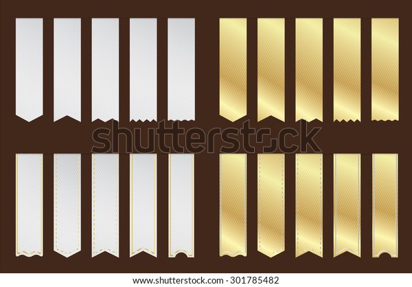 Blank Premium Vertical Ribbon Gold Silver Stock Vector (Royalty Free ...