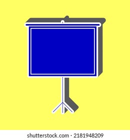 Blank Projection Screen Blue Icon White Stock Vector (Royalty Free ...