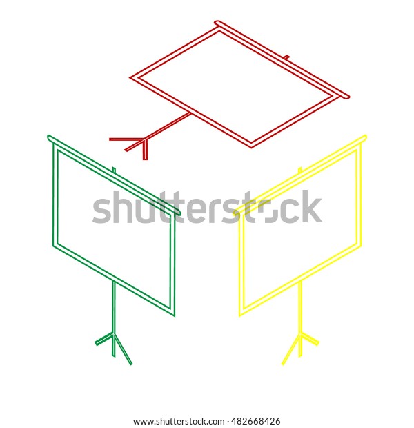 Blank Projection Screen Isometric Style Red: vector de stock (libre de ...