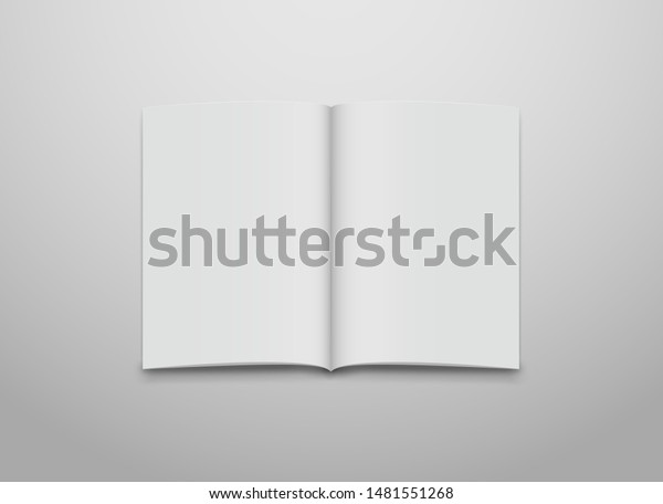 Blank Realistic Book Open Template Mockup Stock Vector (Royalty Free ...
