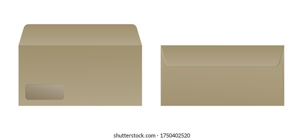 Blank Realistic Closed Envelope Front Back Stock Vector (Royalty Free ...