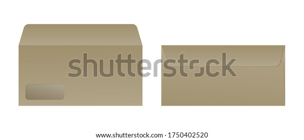Blank Realistic Closed Envelope Front Back Stock Vector (Royalty Free ...