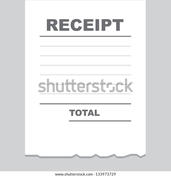 Blank Receipt Printout Torn Bottom Edge: vector de stock (libre de ...