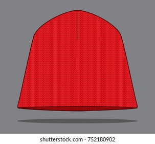 Blank Red Beanie Hat Template On Stock Vector (Royalty Free) 752180902 ...
