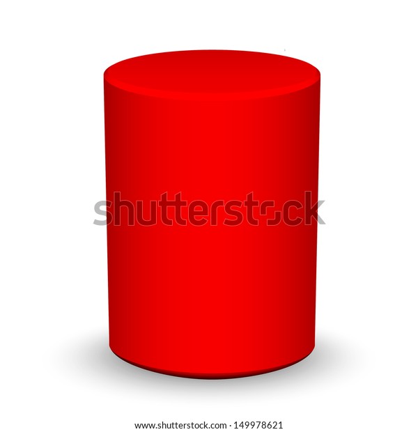 Blank Red Cylinder On White Background 库存矢量图（免版税）149978621 | Shutterstock