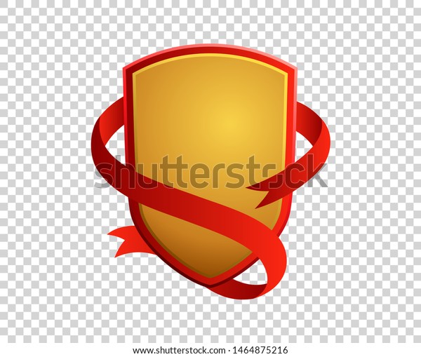Blank Red Gold Shield Ribbon On Stock Vector (Royalty Free) 1464875216 ...