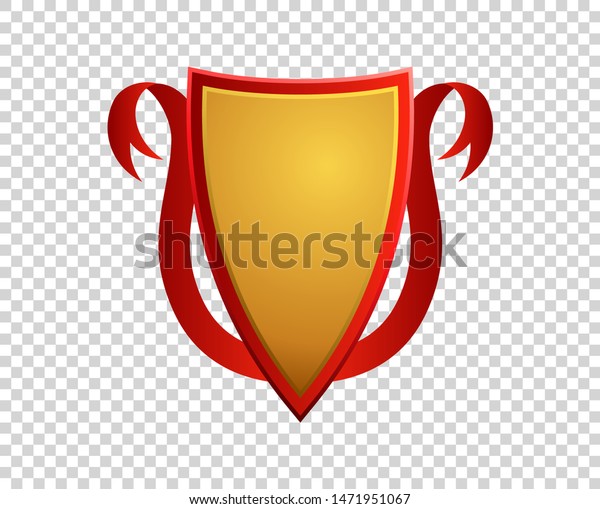 Blank Red Gold Shield Ribbon On Stock Vector (Royalty Free) 1471951067 ...