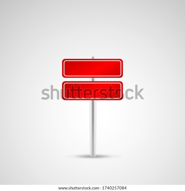 Blank Red Road Sign Empty Traffic Stock Vector (Royalty Free ...