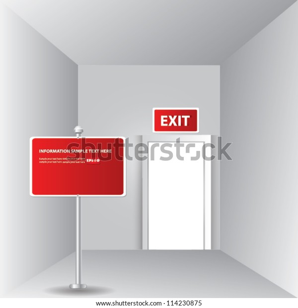 Blank Red Signpost Roomvector Stock Vector (Royalty Free) 114230875 ...