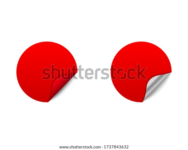 Blank Red Sticker Label Round Twisted Stock Vector (Royalty Free ...