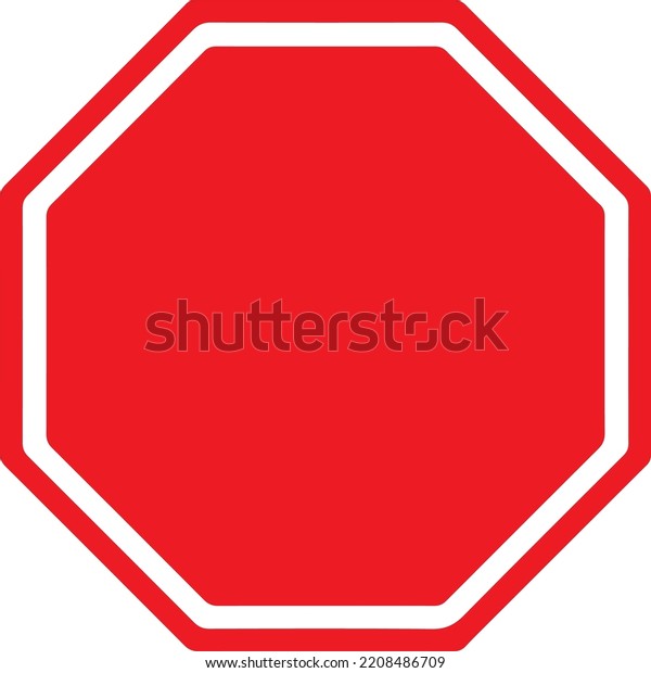 Blank Red Stop Octagon Sign Stock Vector (Royalty Free) 2208486709 ...
