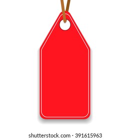 Blank Red Tag Flat Style Stock Vector (Royalty Free) 391615963