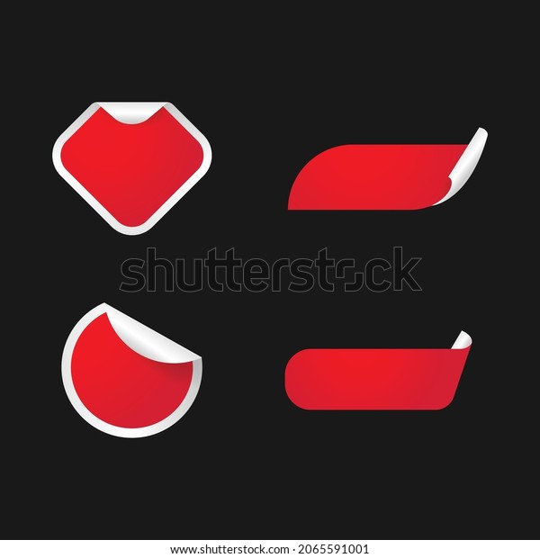 Blank Red White Sticker Design Stock Vector (Royalty Free) 2065591001 ...