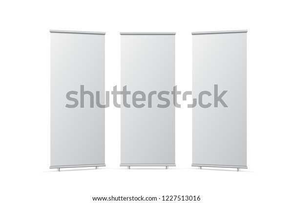 Blank Roll Banner Stand Empty Mockup Stock Vector (Royalty Free ...