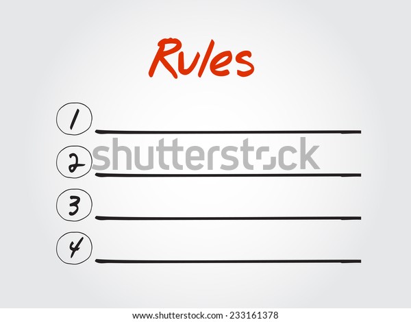 Blank Rules List Vector Concept Background Stock Vector (Royalty Free ...
