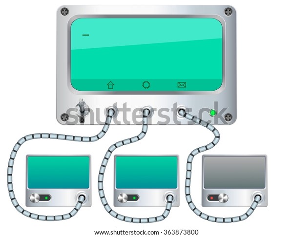 Blank Screens Connected Vector Illustration Stock Vector (Royalty Free ...
