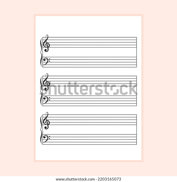 Blank Sheet Music Note Writing Stock Vector (Royalty Free) 2203165073 ...