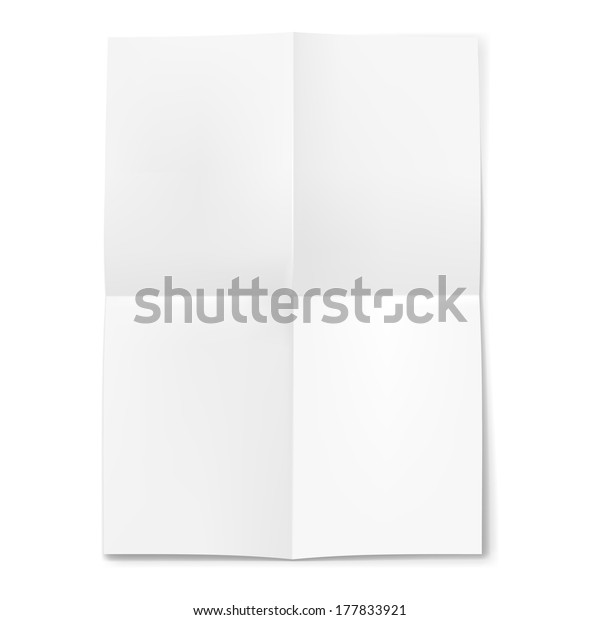 Blank Sheet Paper Folded Four On Stock Vector (Royalty Free) 177833921