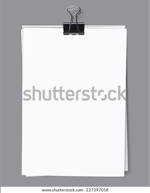 Blank Sheets Paper Fastened By Binder Stock Vector (Royalty Free ...