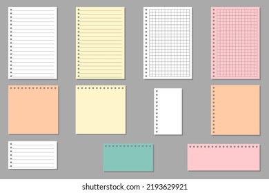 Blank Sheets Square Line Paper Collection Stock Vector (Royalty Free ...