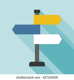 Blank Sign Direction Post Icon Illustration Stock Vector (Royalty Free ...