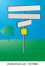 Blank Sign Post Illustration Park Stock Vector (Royalty Free) 3275886 ...